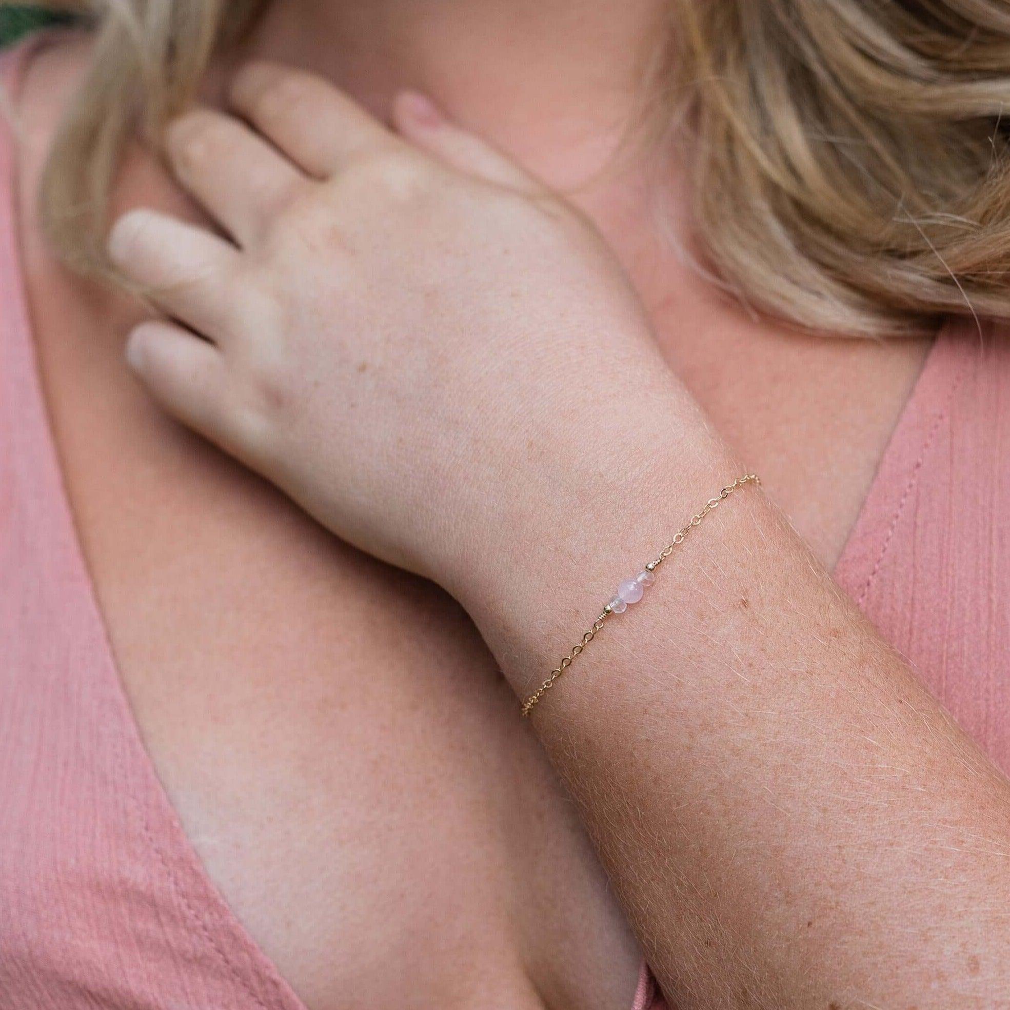 Dainty Rose Quartz Gemstone Bracelet
